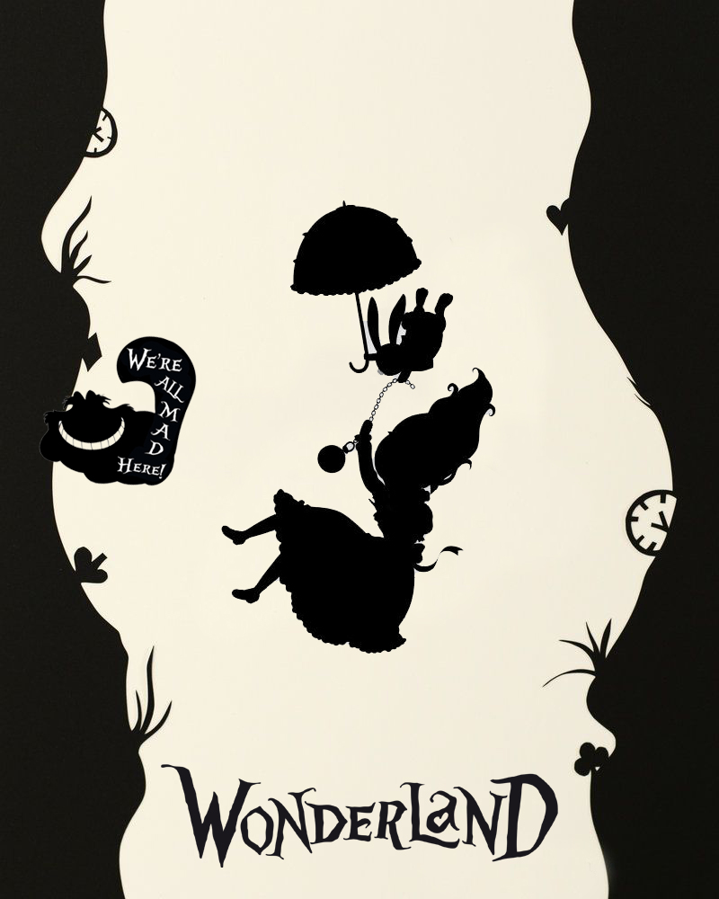 Alice Falling Silhouette